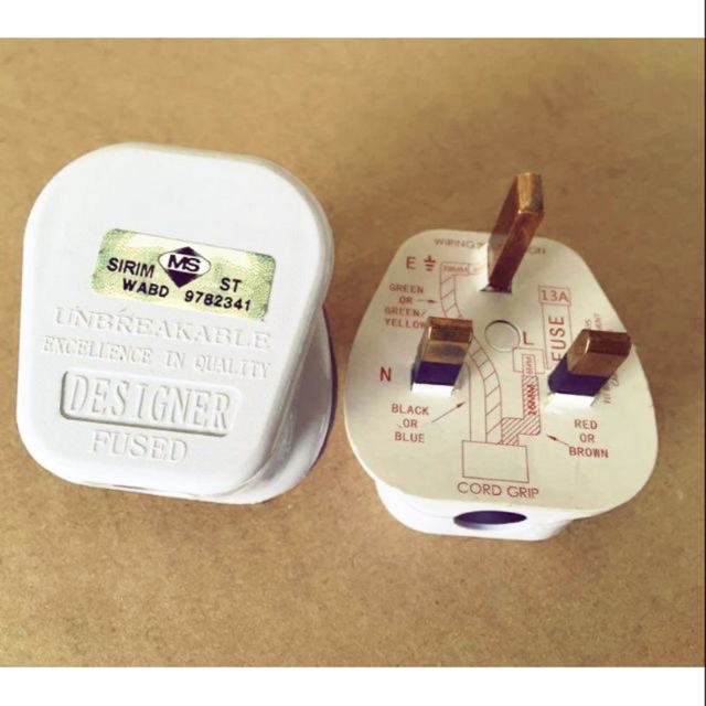 13A White Plug Top Made in Malaysia 3 Pin Style UK Design Safety ...