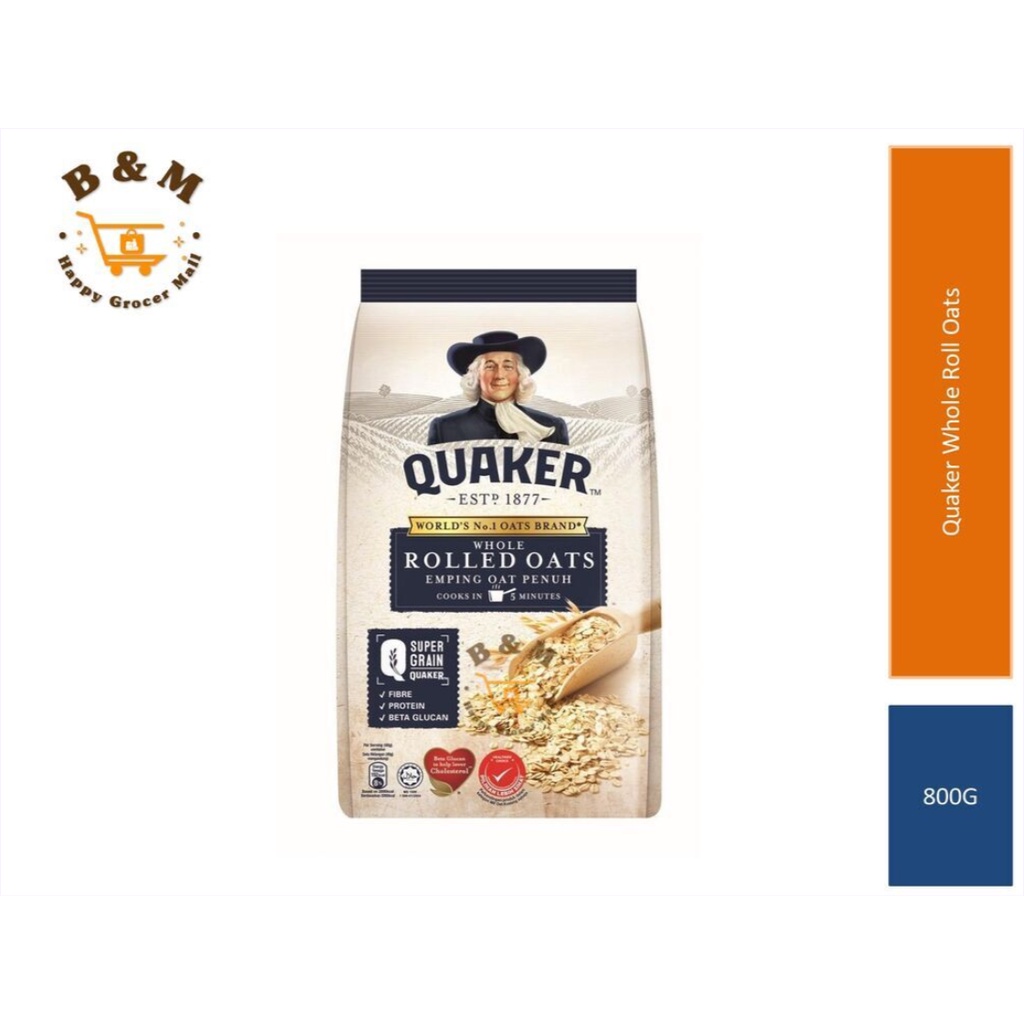 Quaker Whole Roll Oats 800g | Shopee Malaysia