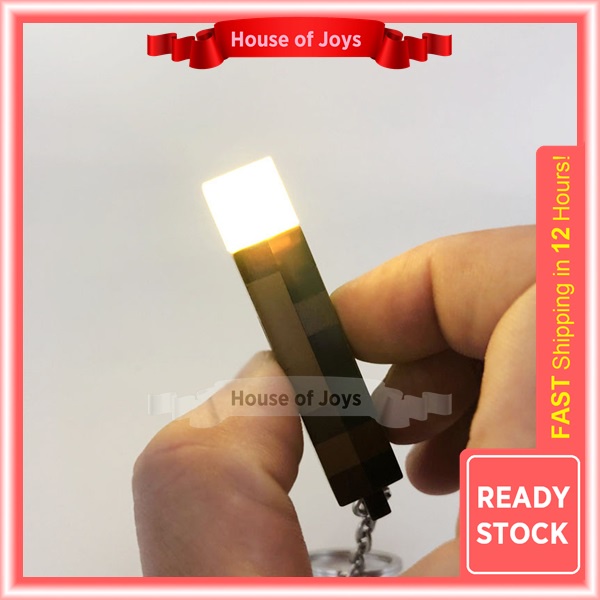 [Ready Stock] Minecraft Torch Keychain Mini torch light | Shopee Malaysia