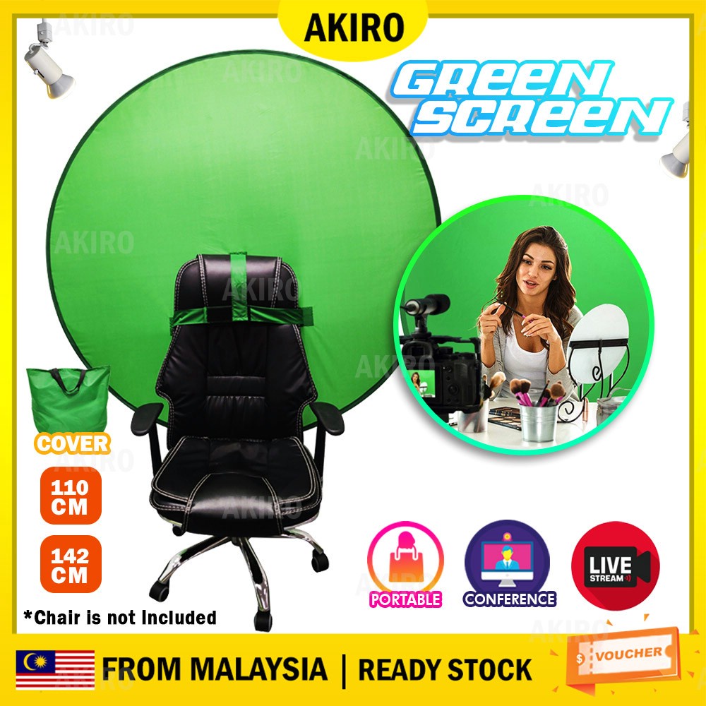 AKIRO Green Screen Backdrop Portable Green Backscreen Home Office Video ...