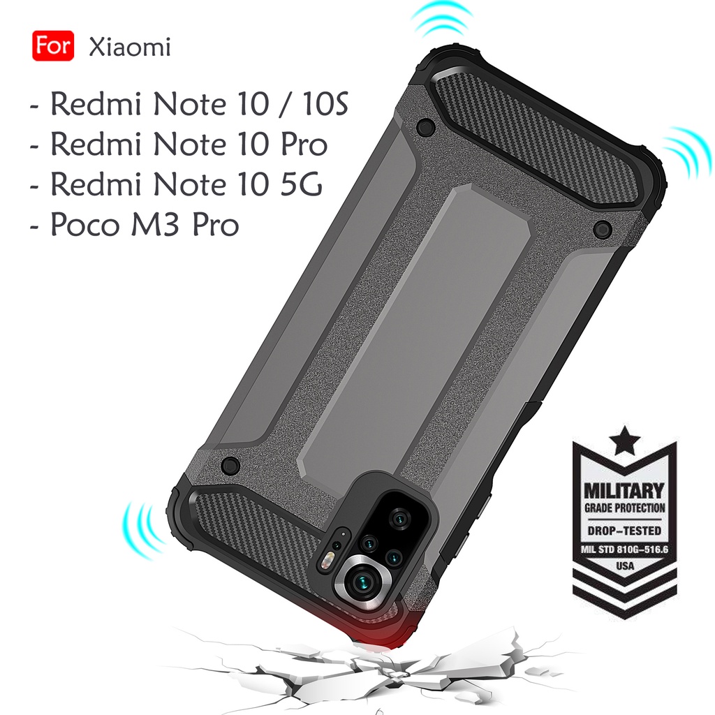 Xiaomi Redmi Note 10 Pro Note 10S 10 5G Rugged Armor Case Cover Hard ...