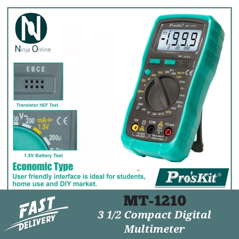 Proskit MT-1210 3 1/2 Compact Digital Multimeter / MT-1233D 3 1/2 ... Proskit MT-1210 3 1/2 Compact Digital Multimeter / MT-1233D 3 1/2 ...