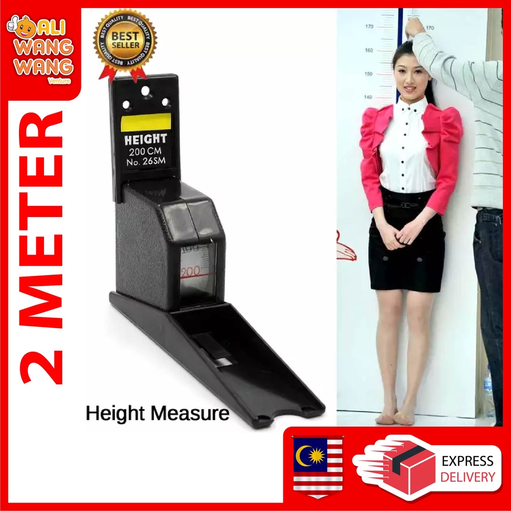 2m Meter Height Measurement Tape Adult Roll Ruler Wall Mounted Growth ...
