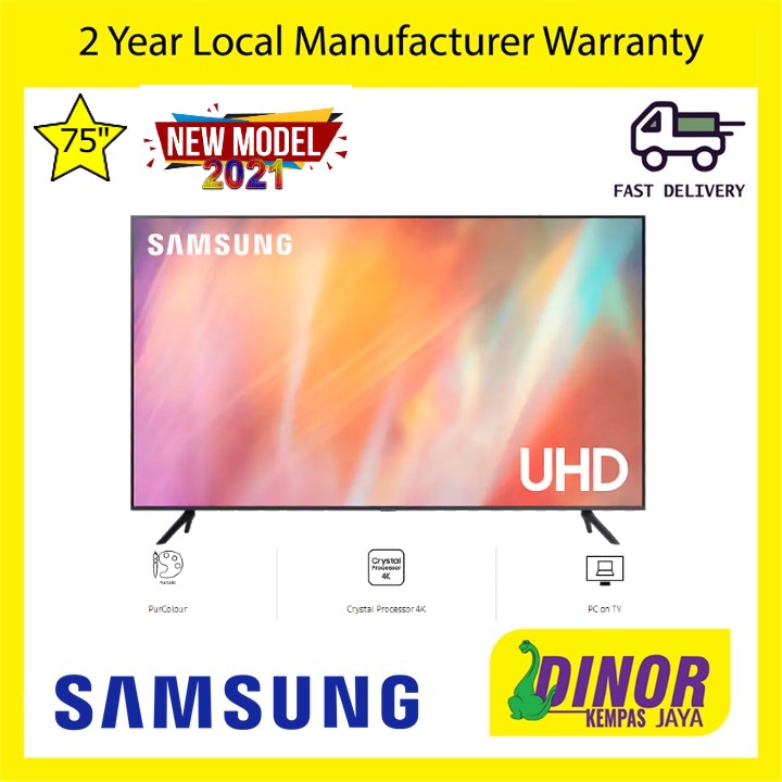 Samsung 75" AU7000 4K UHD Smart TV UA75AU7000KXXM NEW UA-75AU7000KXXM ...