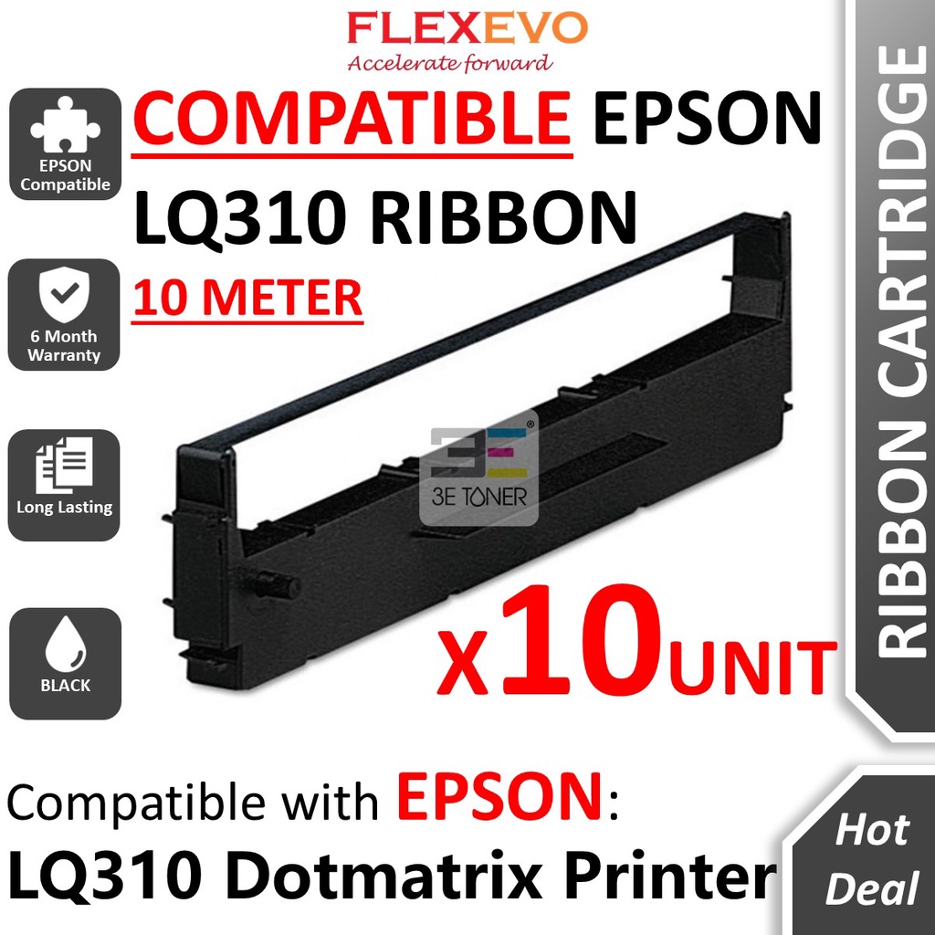 10 Unit Value Pack Epson LQ310 LQ 310 LQ-310 Dot Matrix Printer Ink ...