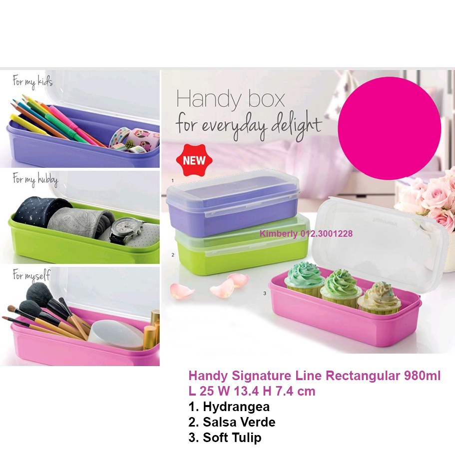 Tupperware Handy Signature Line Rectangular 980ml (1pc) [Ready Stock ...