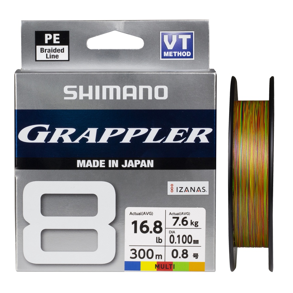 NEW SHIMANO LINE GRAPPLER 8 PE PREMIUM LINE X8 300M MULTI COLORED PE BRAIDED LINE | Shopee Malaysia