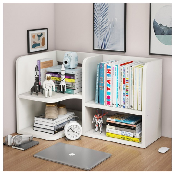 Multipurpose Corner Table Top Storage Rack Bookshelf Decorative Shelf ...