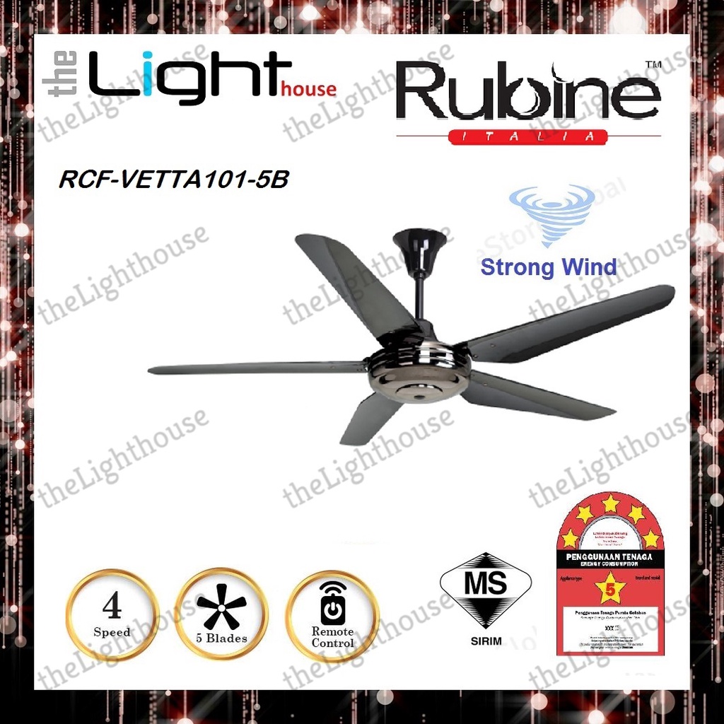 Rubine Vetta 5 Blade Ceiling Fan / Kipas Siling | Shopee Malaysia