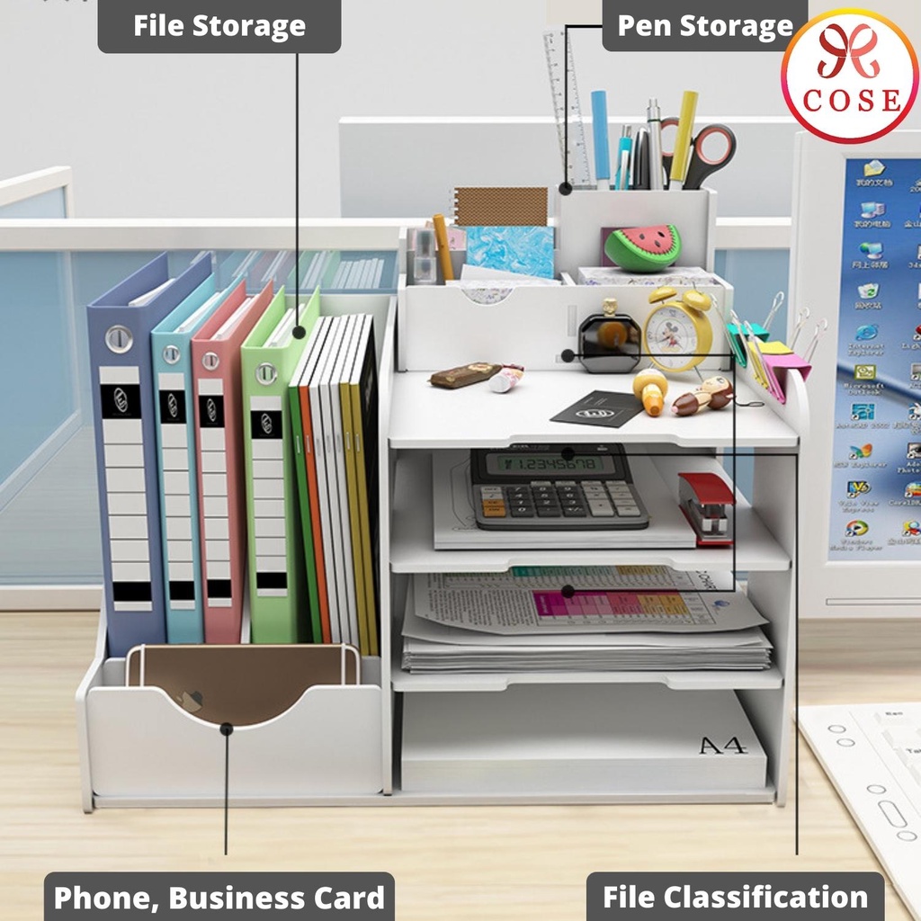 COSE Document Rack Office Table Storage File Organizer Document Rak ...
