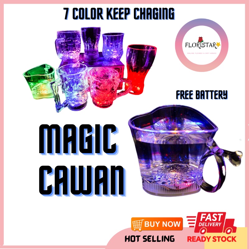 cawan romatic light, 7 jenis warna keep chaging when put water into it ...