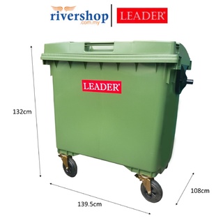 LEADER 1100 Litres Mobile Garbage Bin with 4 wheel BP 1100/ Heavy Duty ...