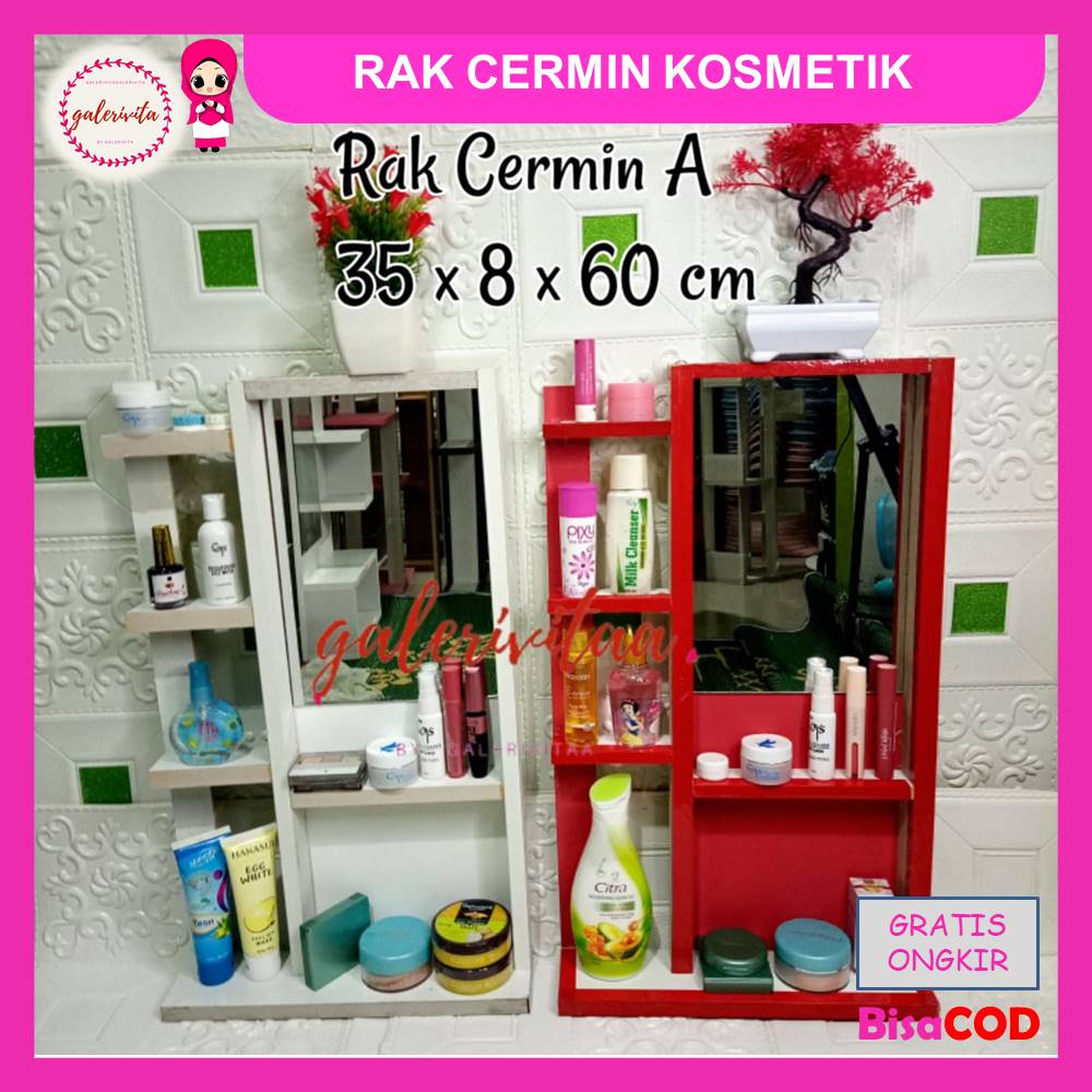 Glass Cosmetic Rack / Glass Hanging Dressing Rack / Sturdy Wood ...