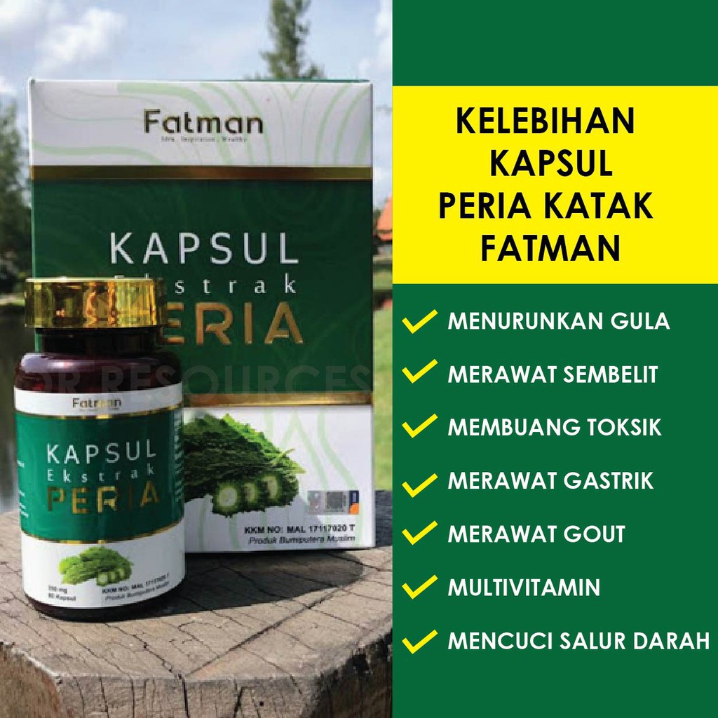 Ready Stock 3 Botol Fatman Kapsul Ekstrak Peria Katak Original Hq