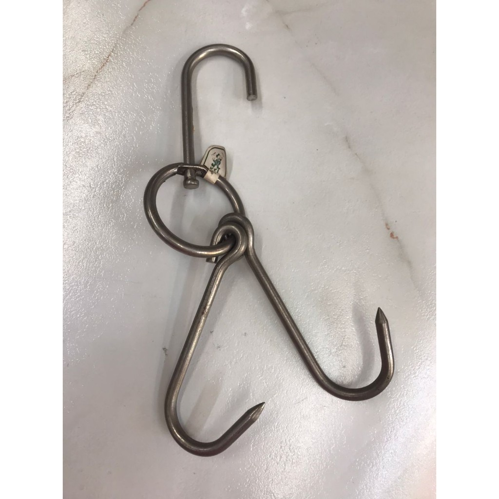6 INCH Stainless Steel Meat Hook / Double Hook 3 Head Meat Hook Thick ...