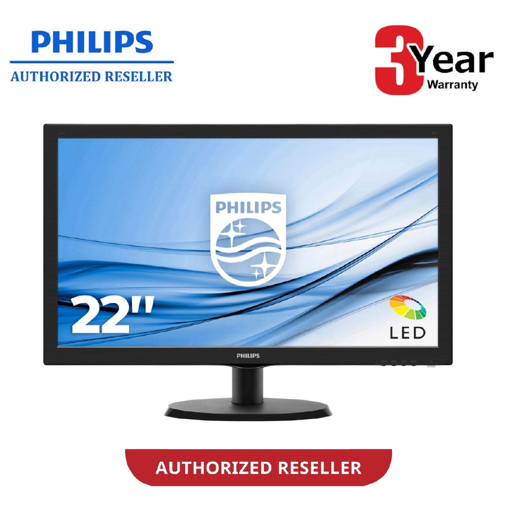 Philips 223V5LHSB2 21.5'' 5ms LED Flat Monitor With 5MS/VGA/HDMI & VESA ...