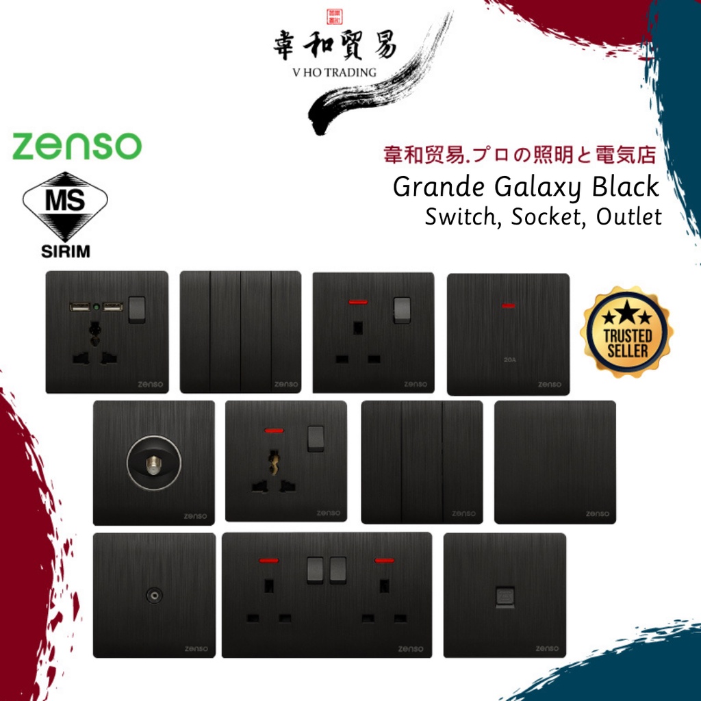 [VHO] [Sirim] Zenso Grande NEW (Galaxy Black) Switch Switches Socket ...