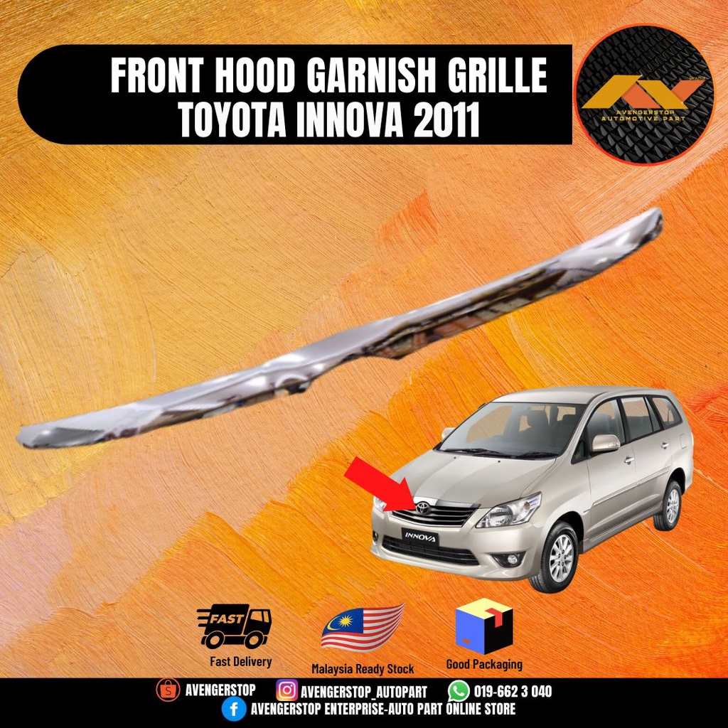 TOYOTA INNOVA 2011 FRONT HOOD GARNISH DEPAN GRILLE CHROME NEW HIGH ...