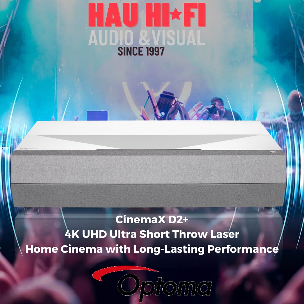 Optoma CinemaX D2+ 4K UHD Ultra Short Throw Laser Smart Projector ...