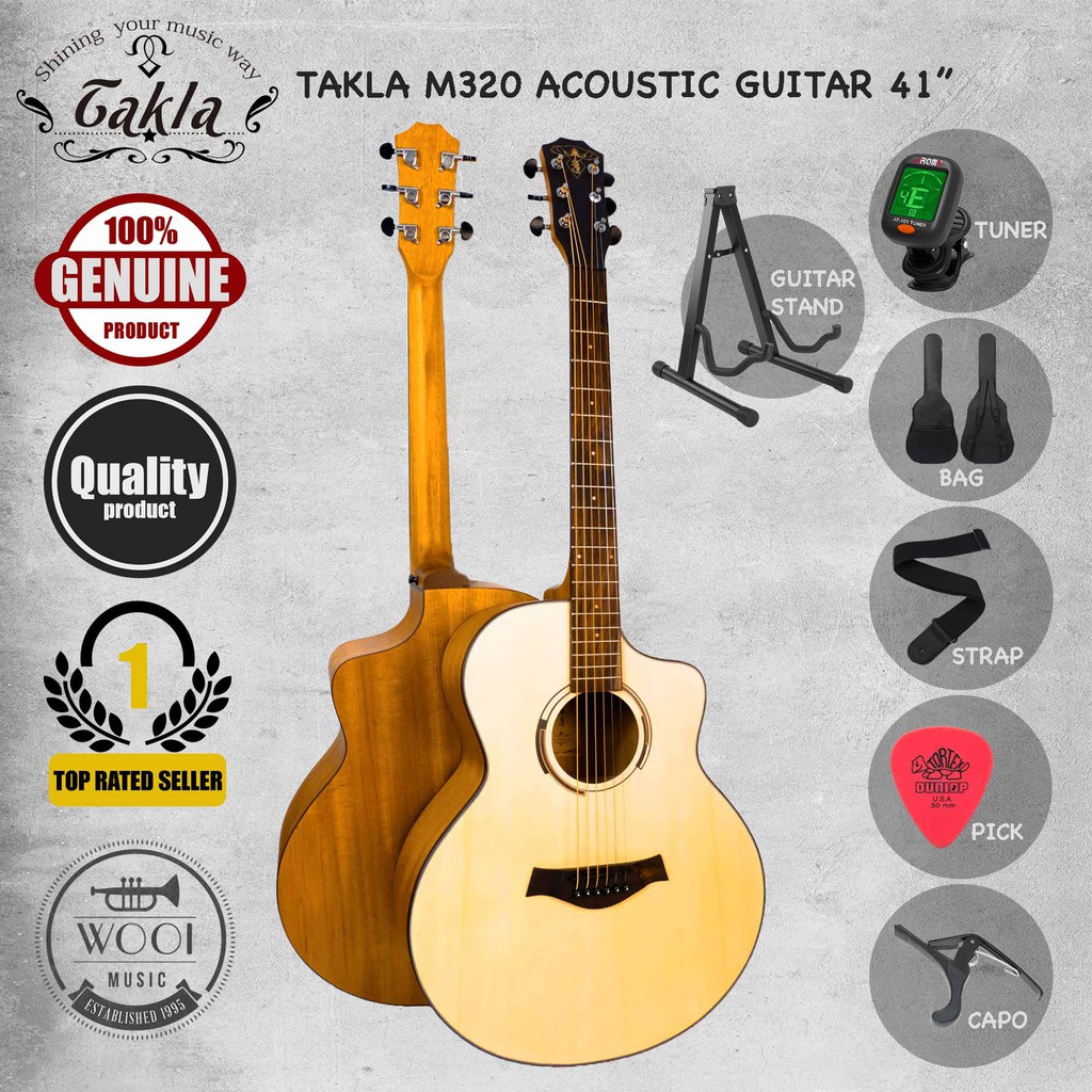 Takla M320 NEW Design Acoustic Guitar 41'' (Grand Auditorium Size)(FREE ...