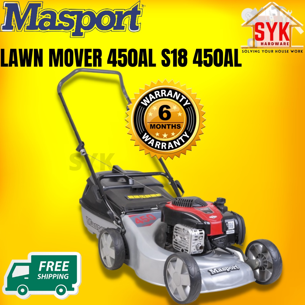 SYK MASPORT 450AL LAWN MOVER / B&S Engine 450E Series Hand Push Lawn Mower Mover Brush Cutter ...