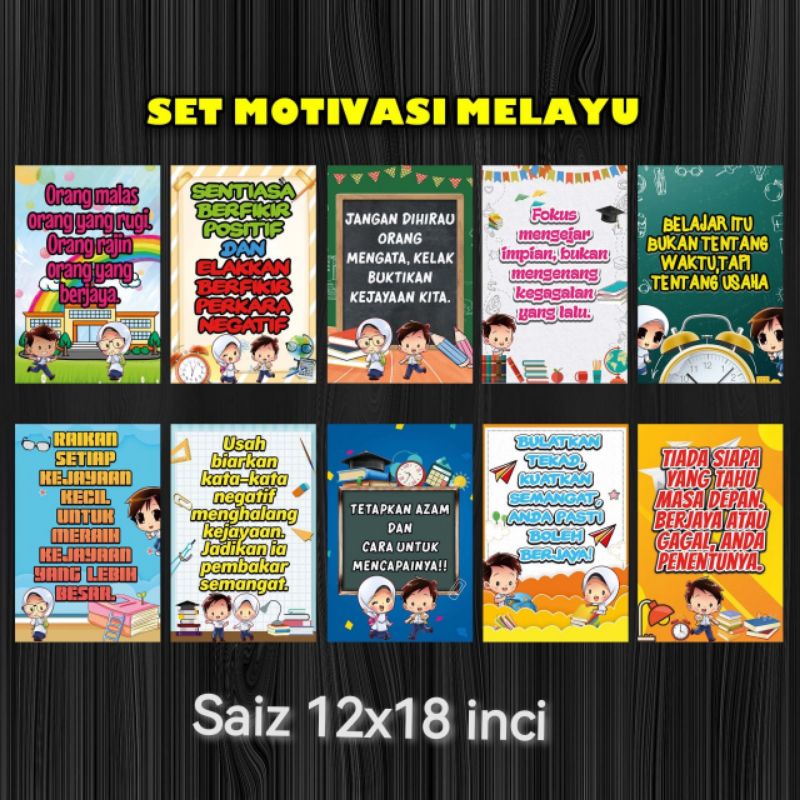 Set Motivasi bahasa Melayu Keceriaan kelas | Shopee Malaysia