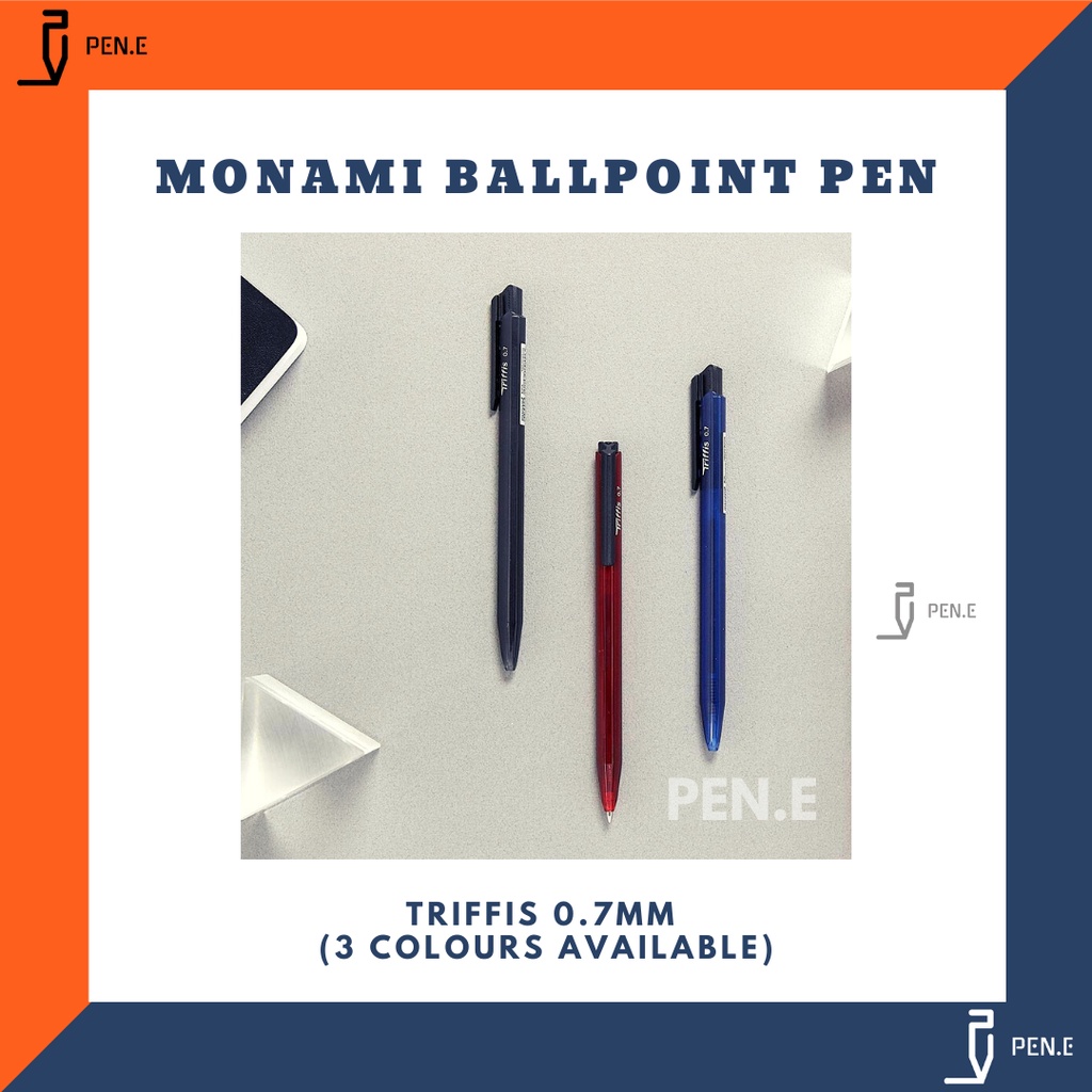 MONAMI TRIFFIS BALLPOINT PEN 0.7mm (3 COLOURS AVAILABLE) | Shopee Malaysia