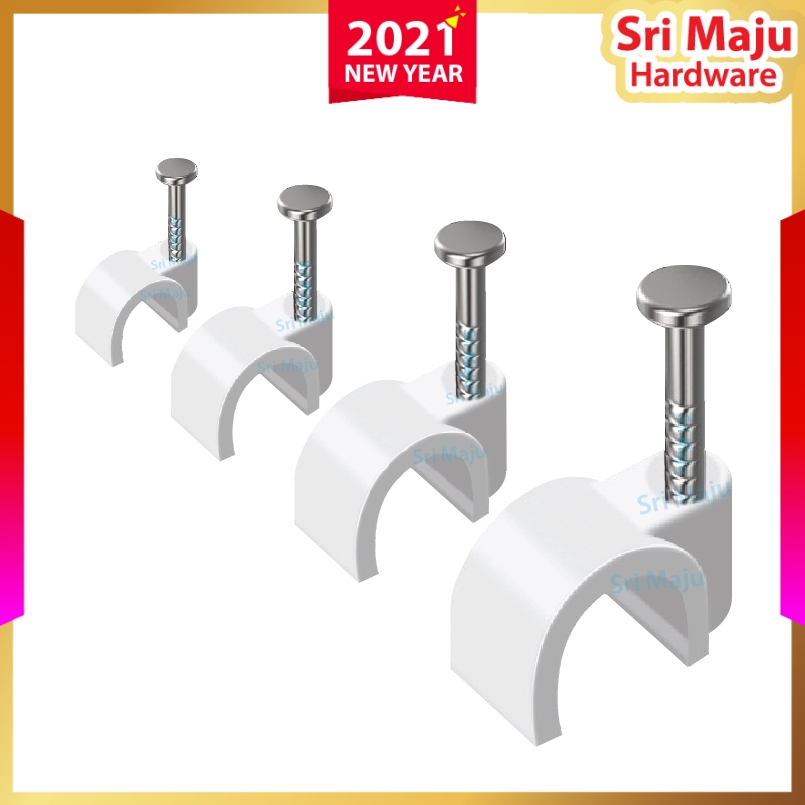 MAJU Quality Cable Clip with Steel Nail for Astro TV Electrical Wire ...