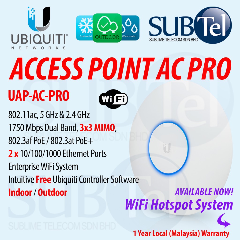 UAP-AC-PRO Ubiquiti Access Point Networks Ceiling Wall Mount Dual Band ...