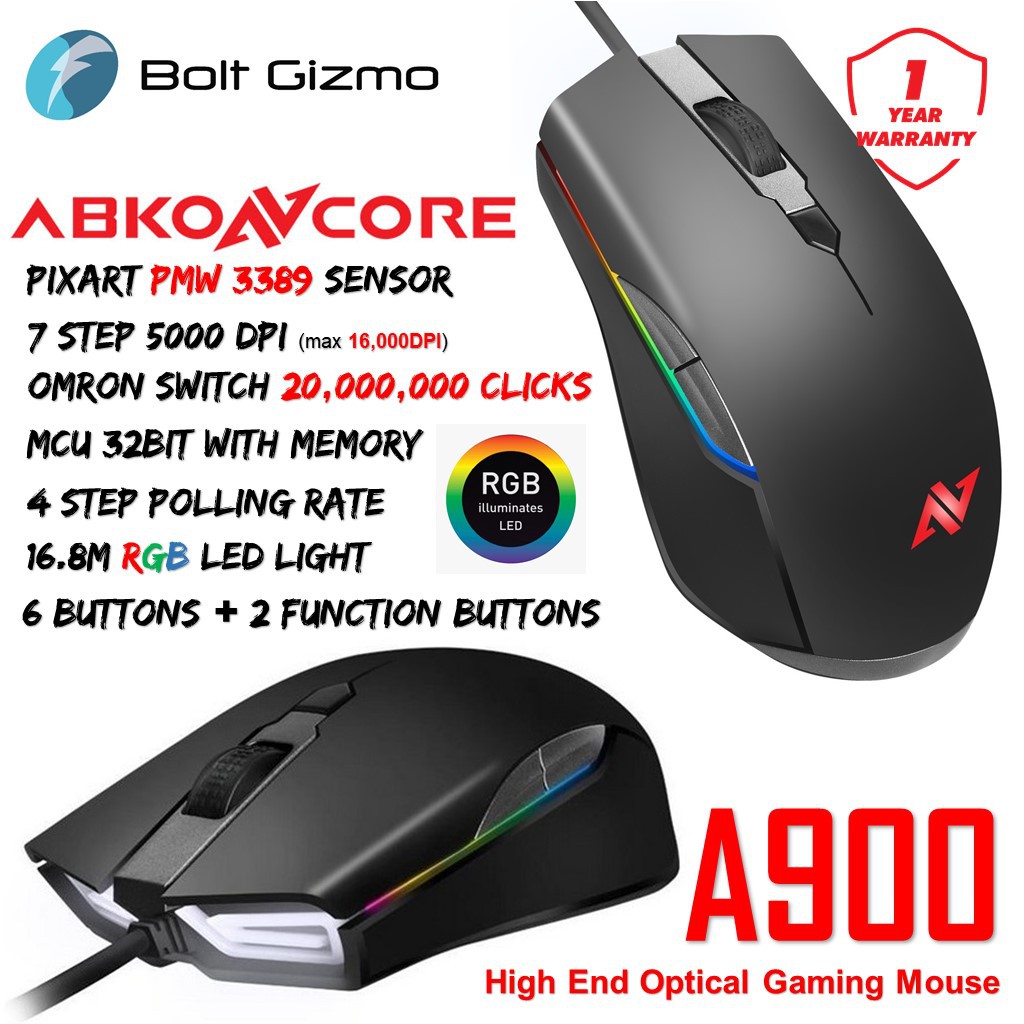 ABKONCore A900 (HIGH-END OPTICAL GAMING MOUSE) | Shopee Malaysia
