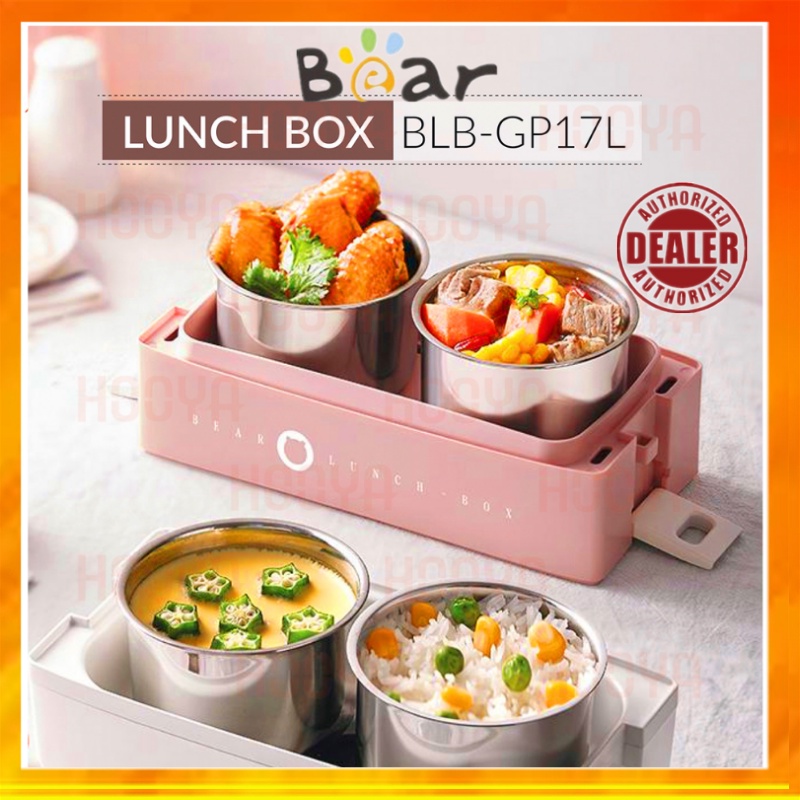 BEAR Electric Heating Lunch Box 1.7L BLB-GP17L - Pink|Grey / Stainless ...