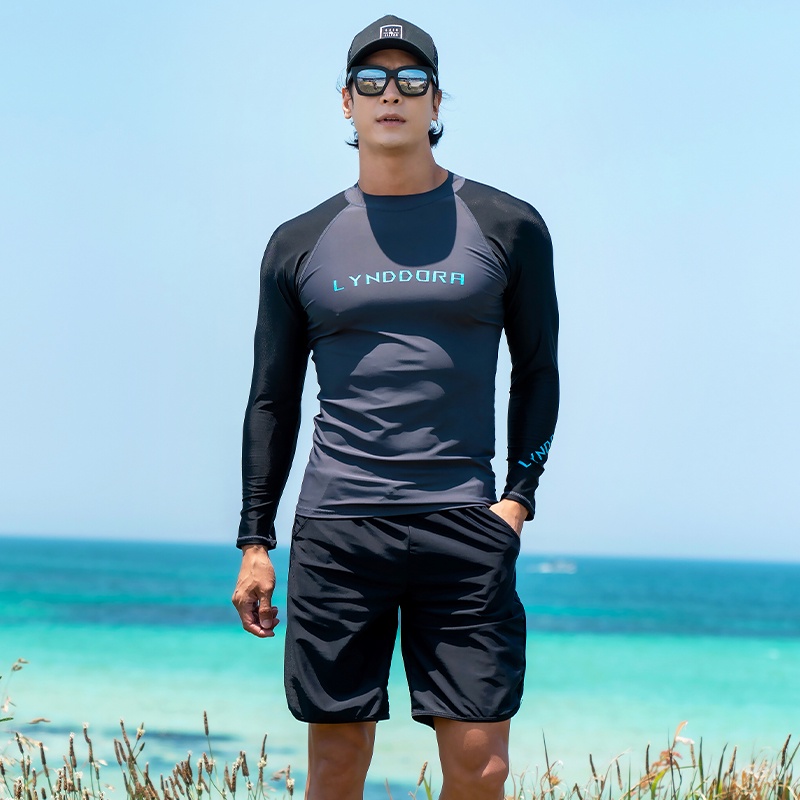 SAILBEE Mens UV Protect Surfing Rash Guard Long Sleeve Swimsuit ...