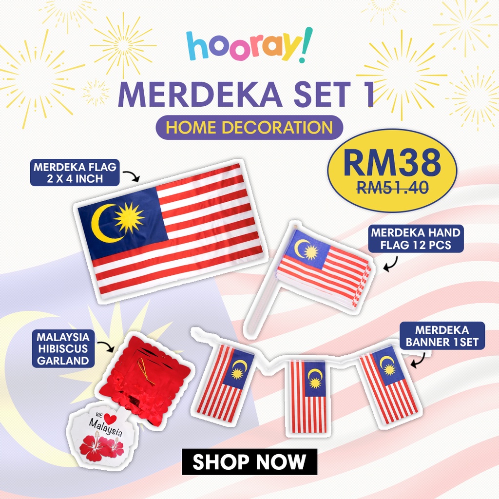 Hooray Merdeka Set 1 Home Class Merdeka Decoration Bendera Jalur ...