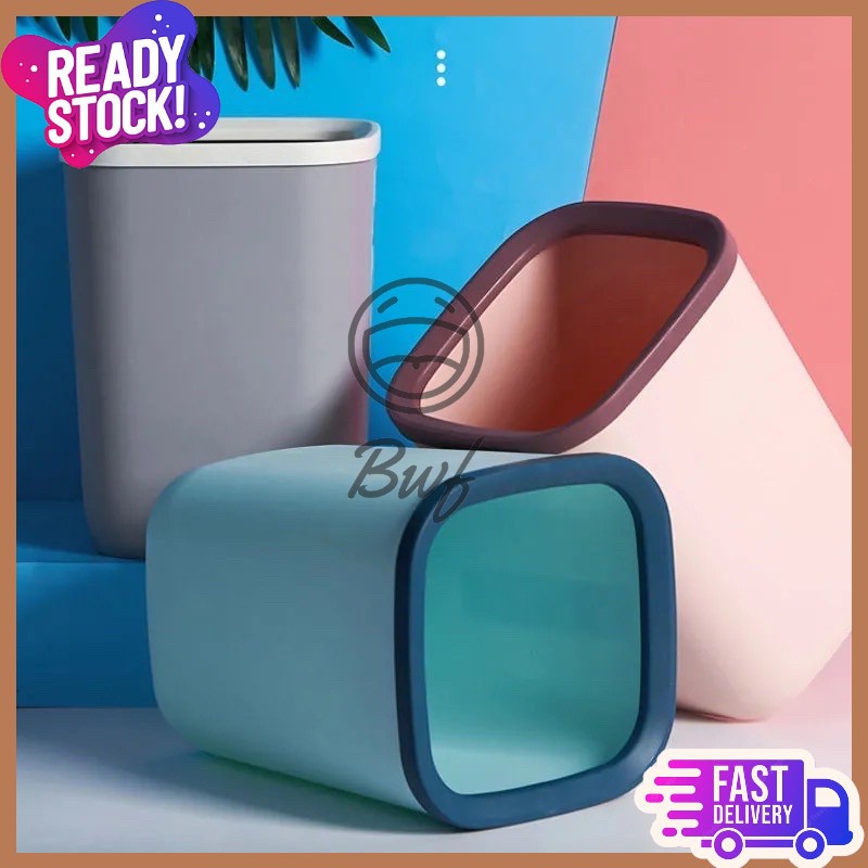 BWF 12L Nordic Square Dustbin Trash Bin Trash Can recycle bin Open Style Dustbin Garbage Bin ...