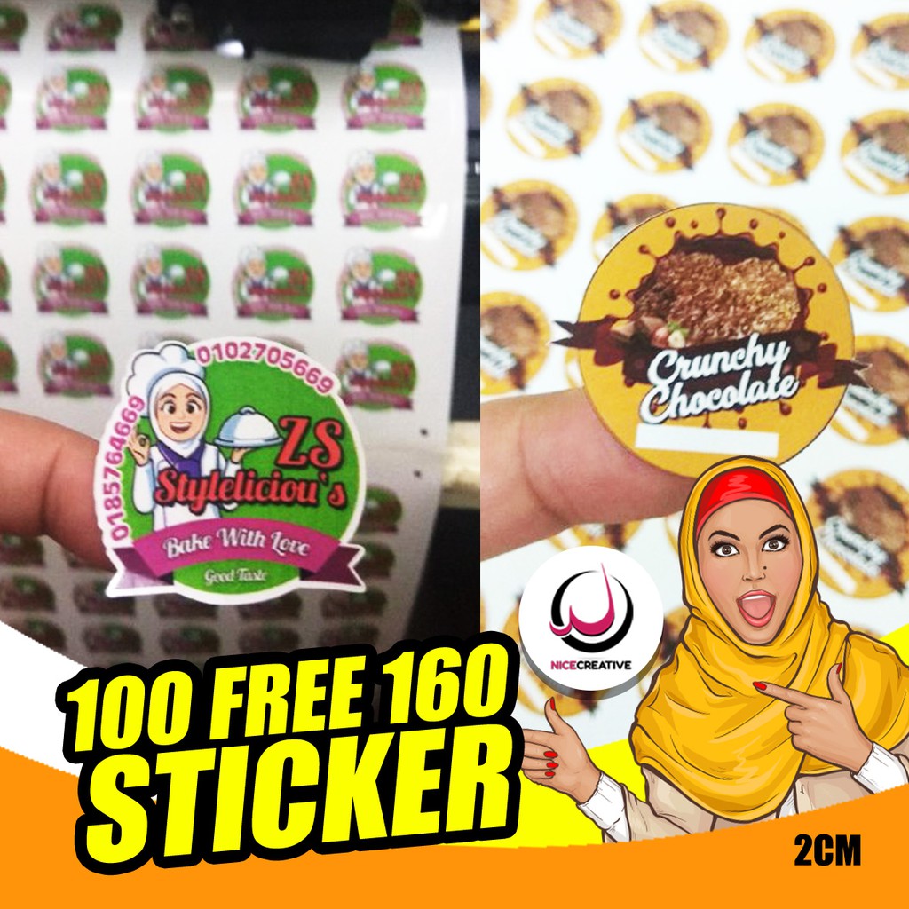 [2CM] BELI 100 FREE 160 !!! STICKER PRODUK/STICKER GOODIES/STICKER ...
