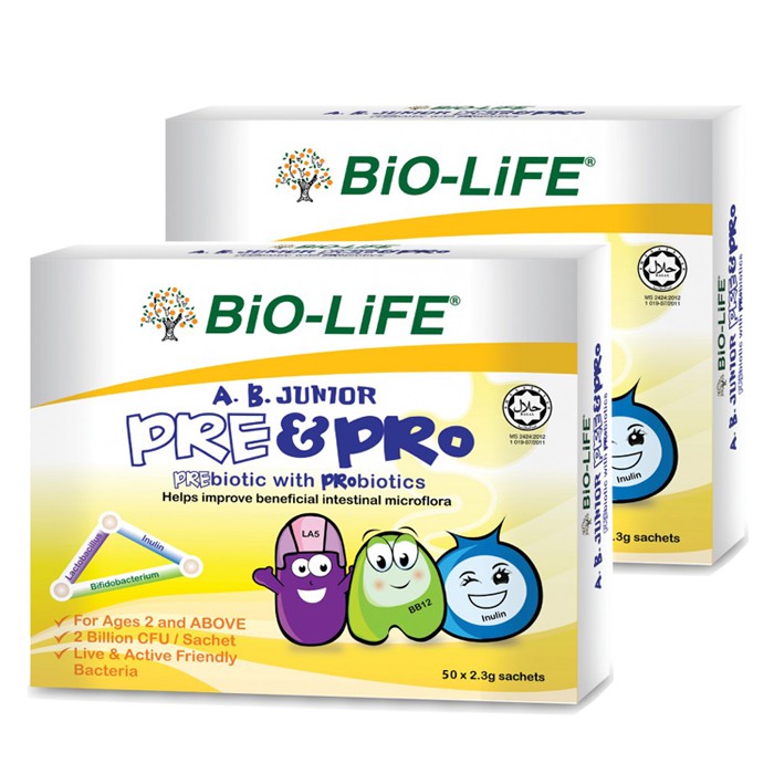 Bio-Life Biolife AB Junior A B Junior Pre & Probiotics 50s / 50s X 2 ex ...