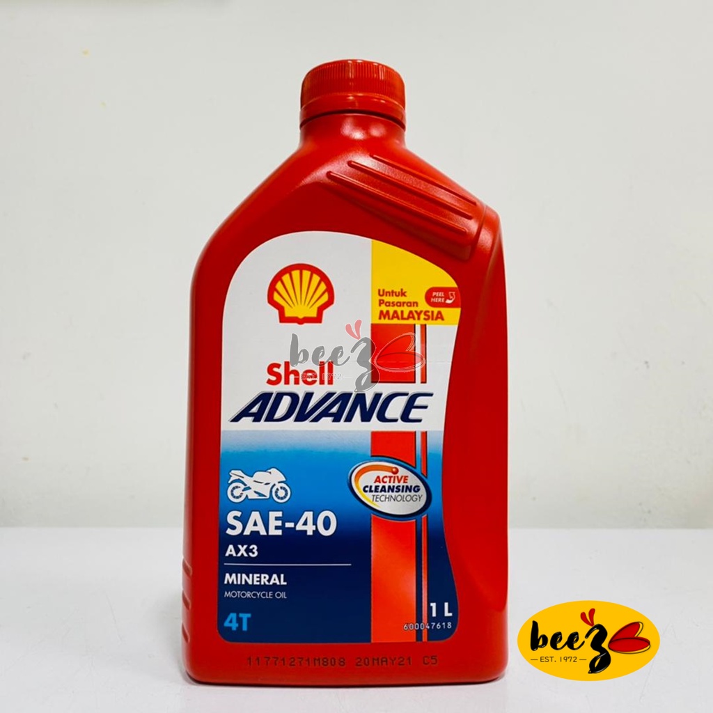 SHELL ADVANCE 4T AX3 SAE-40 Mineral Motorcycle Engine Oil (1L) | Shopee ...