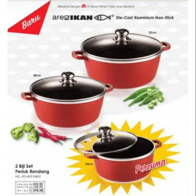 PERIUK RENDANG AREIKAN 2 FREE 1 VIRAL NO 1 | Shopee Malaysia