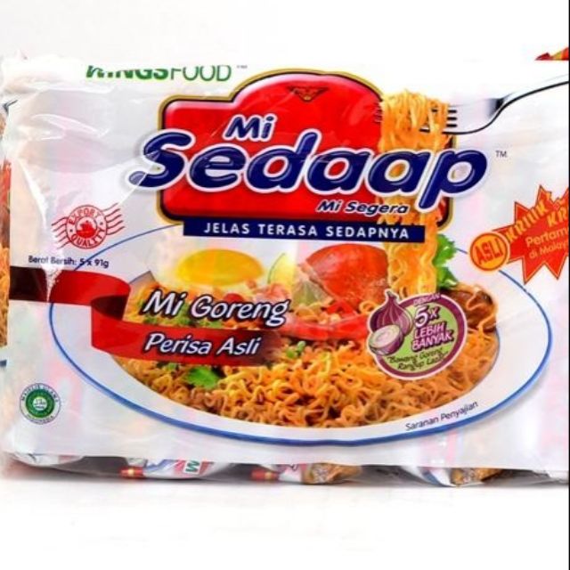 Mi Sedaap Mi Goreng Perisa Asli (5x91g) | Shopee Malaysia