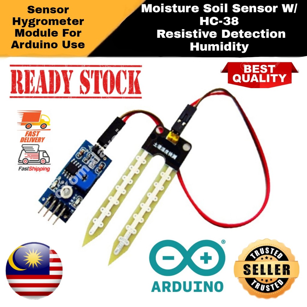 Moisture Soil Sensor W/ HC-38 Resistive Detection Humidity Sensor ...