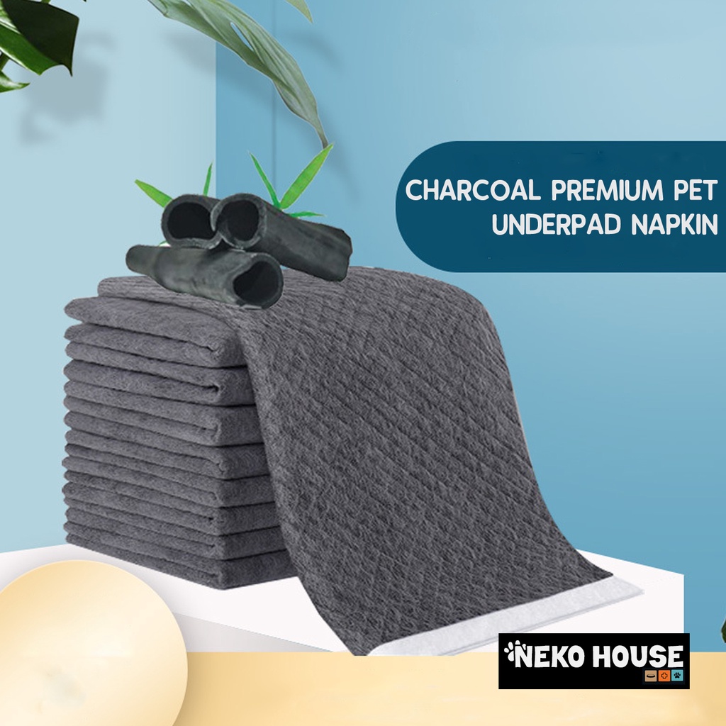 Neko House Charcoal Premium Puppy Training Mat Wee Wee Pad Urine Pat ...