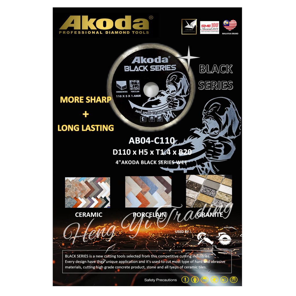 4" AKODA DIAMOND TOOLS BLACK SERIES WET ( AB04-C110 ) | Shopee Malaysia