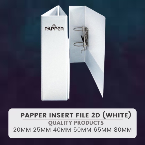[DOSSVETT] PAPPER PVC INSERT FILE 2D RING WHITE / BLACK 20MM 25MM 40MM ...