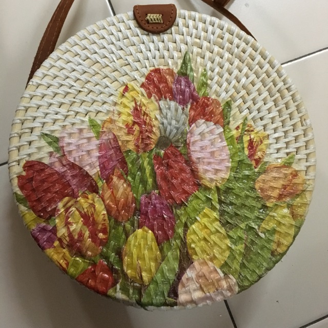Beg rotan Bali (bunga tulip) | Shopee Malaysia