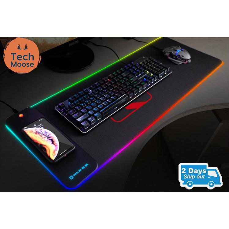 【READY STOCK】2-in-1 Wireless Charger and Mouse Pad 10W Soft LED Gaming ...