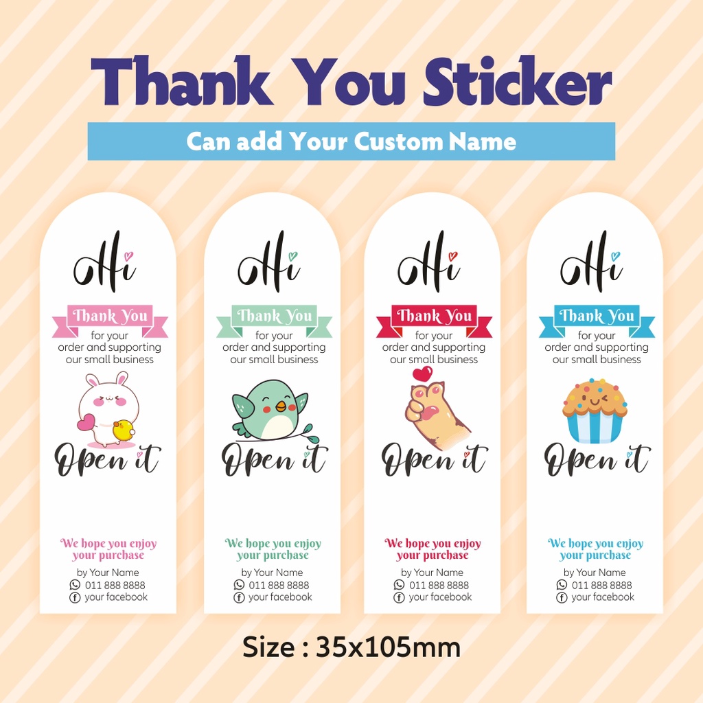 Thank you Sticker Packaging Box sticker 120pcs | Shopee Malaysia