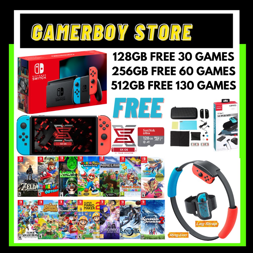 NINTENDO SWITCH NEON V2 (128-512GB) SX CORE JAILBREAK FOC FullGAME ...