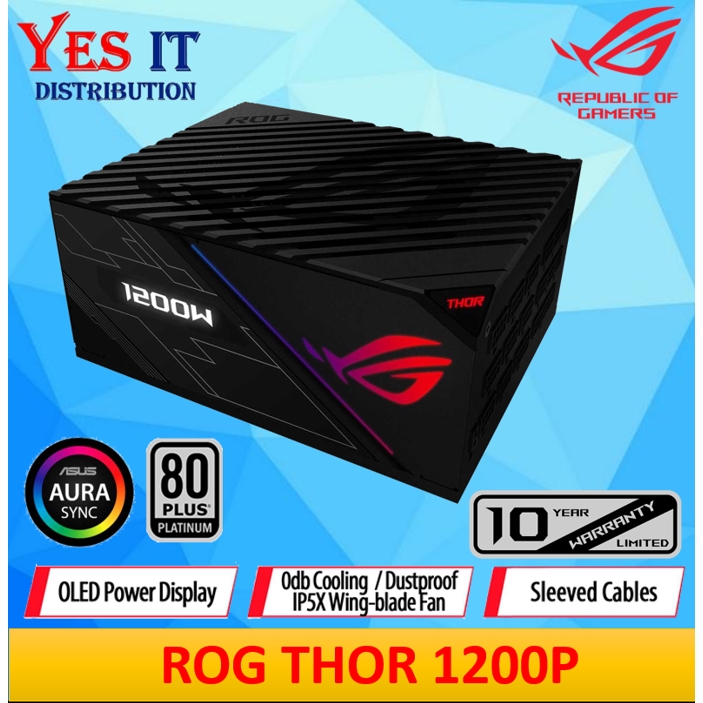 Asus rog thor 1200w platinum power supply unit stands out with aura ...