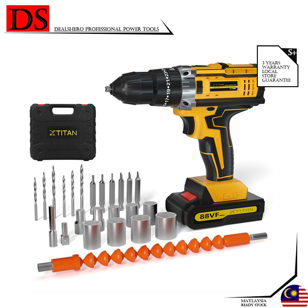 X-TITAN Cordless Power Drill High Electric Screwdriver Elektrik Drill ...