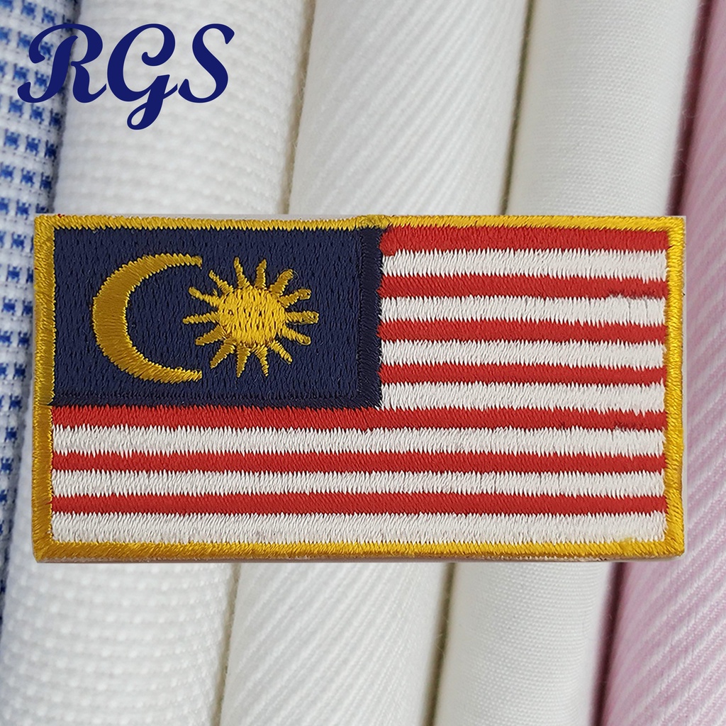 KUNING Negara Bendera Malaysia Flag Logo Sew On Iron Embroidered ...